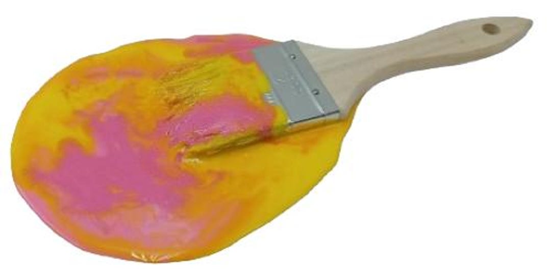 Yellow and Pink Paint Brush Spill Fake Food Replica - Etsy