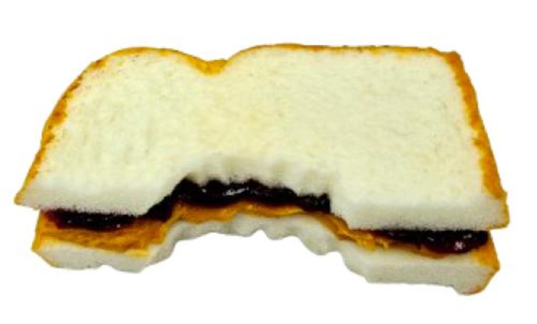 Peanut Butter & Jelly Sandwich With Bite Fake Food Replica - Etsy