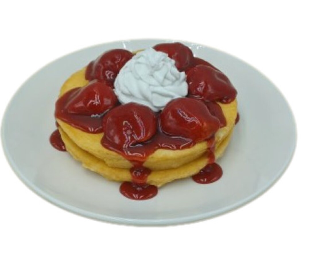 Pancakes With Strawberries & Cream Fake Food Replica - Etsy