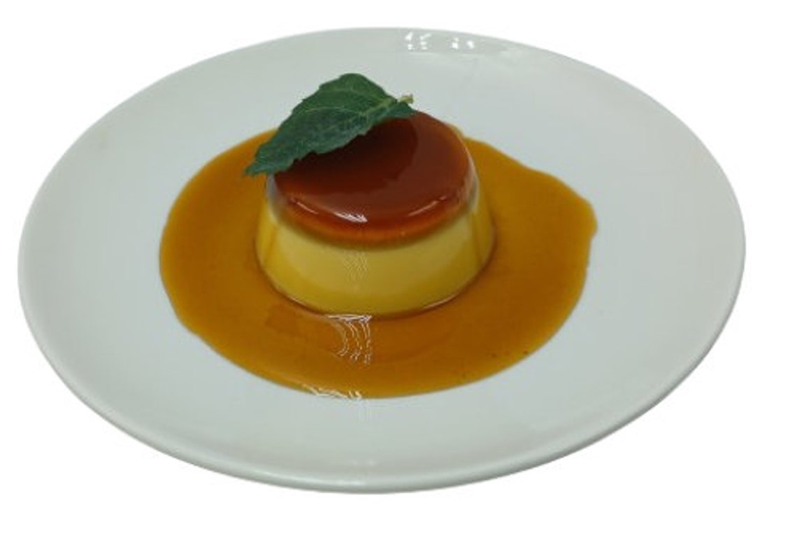 Flan, Creme Caramel With Mint Fake Food Replica - Etsy