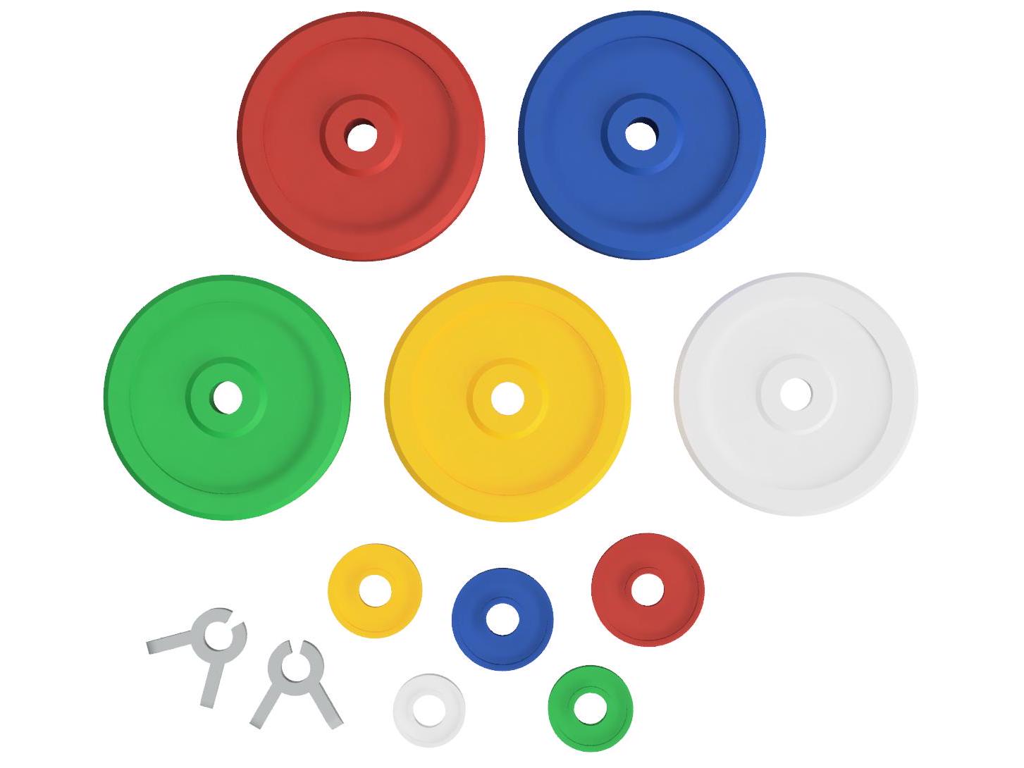 Miniature Weightlifting Powerlifting Bumper Plates, Collars, and ...