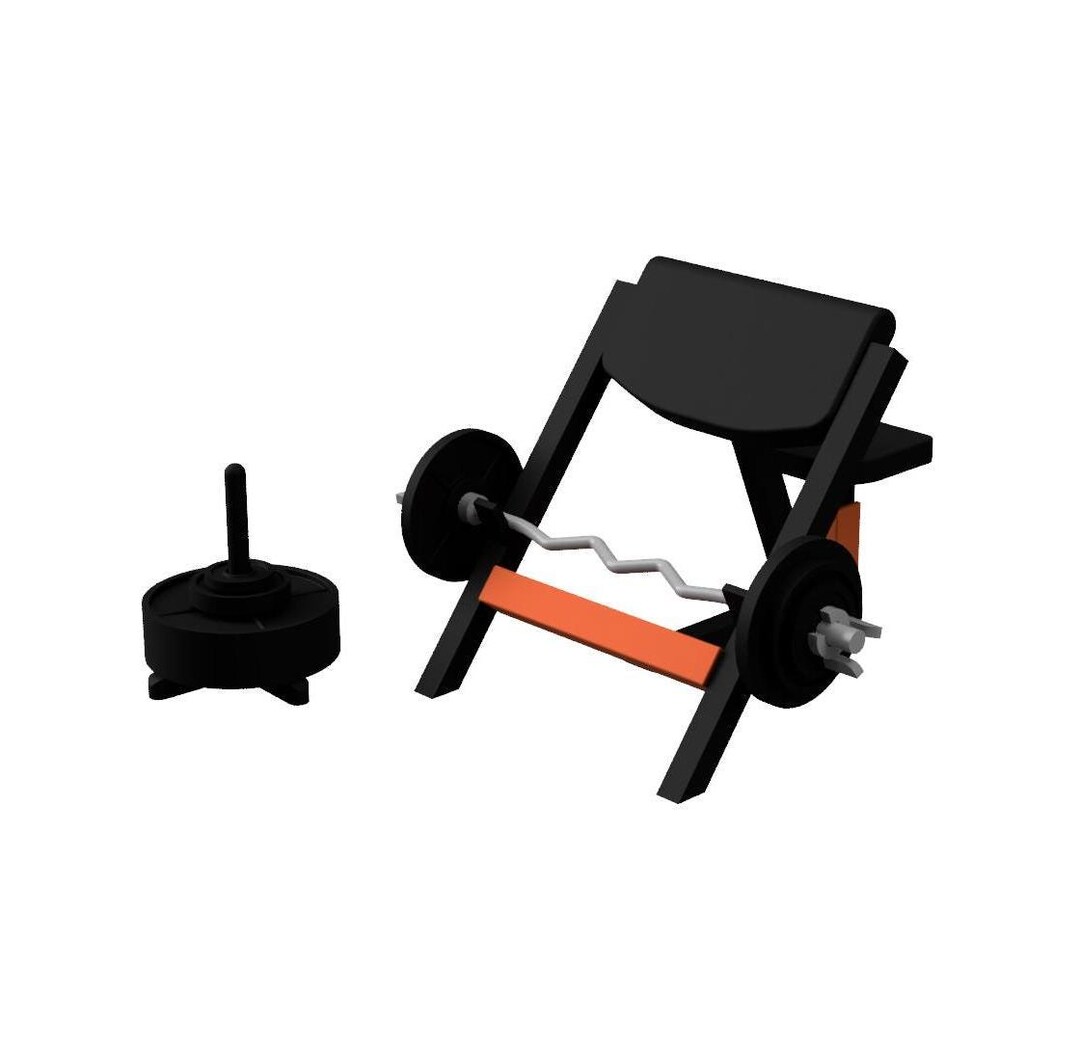 Miniature Gym Preacher Curl Display, Powerlifting Decor, Strongman Gift ...