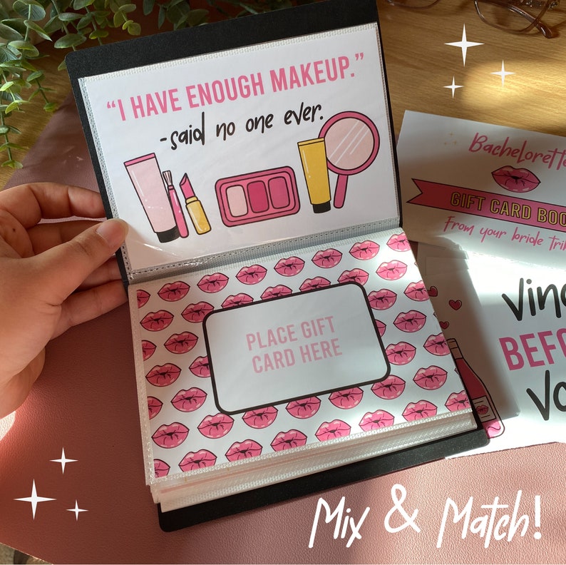 Bachelorette Gift Card Book: Printable Bride Gift Bundle (digital PDF ...