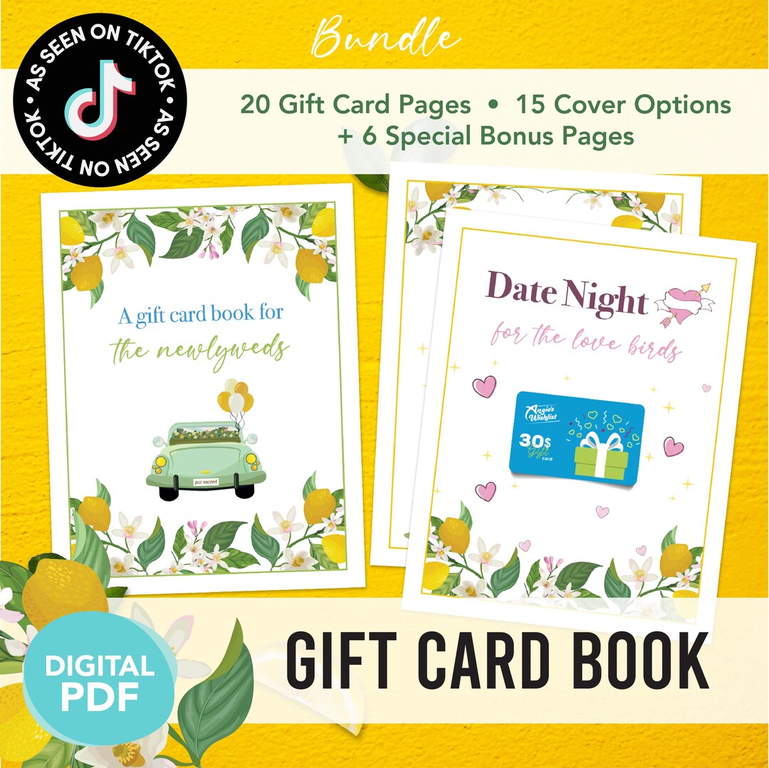 Newlywed, Bridal Printable Gift Card Book Bundle - Etsy
