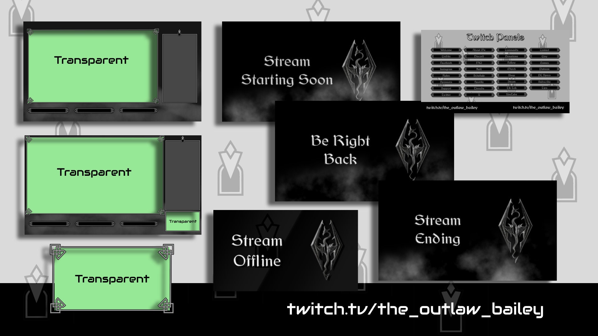 Skyrim Themed Twitch Bundle - 4 Scenes, 2 Overlays, 1 Webcam, 30 Twitch ...