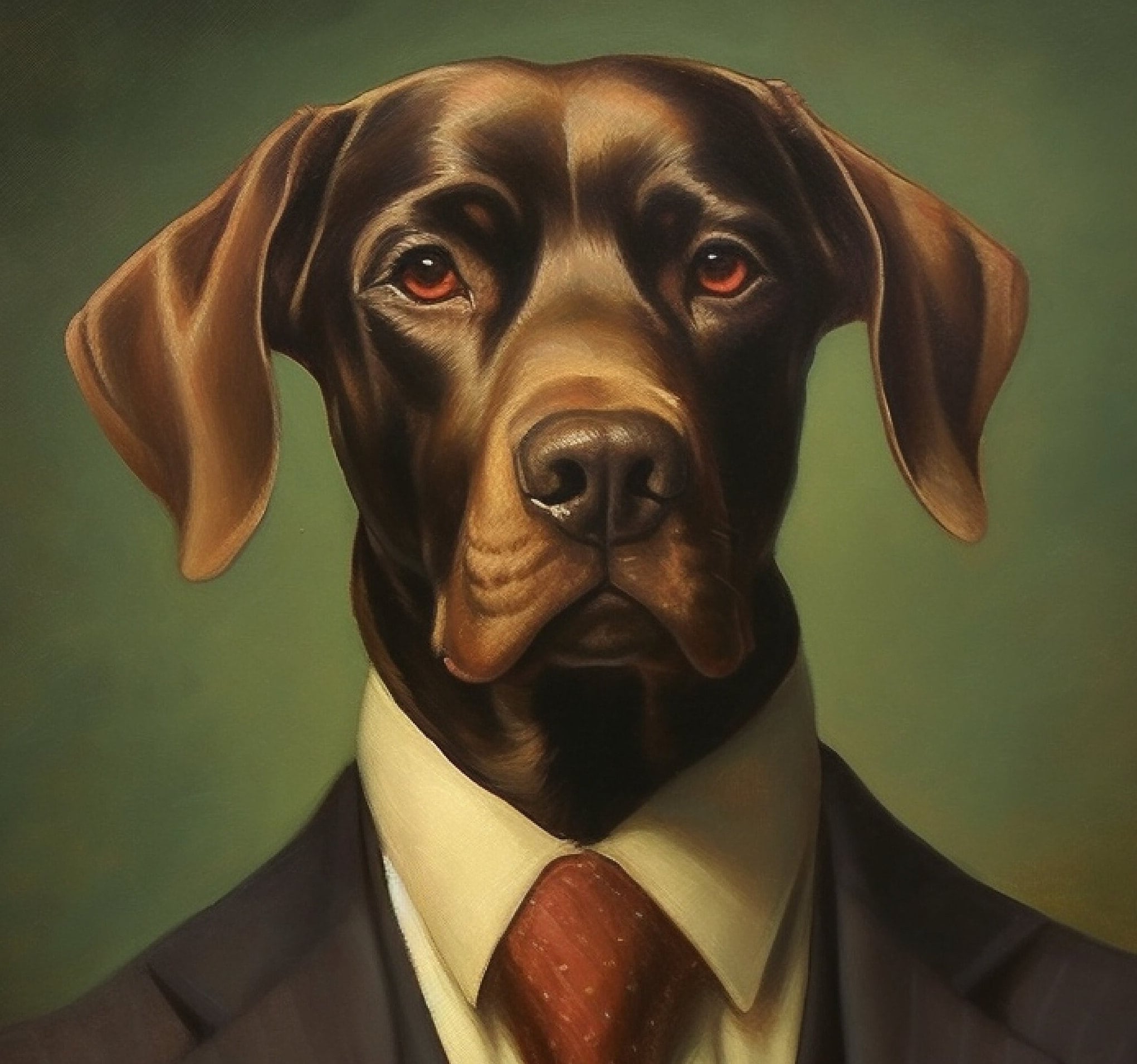 Dog in A Business Suit Funny Animal Wall Decor Tycoon Dog Office Decor ...