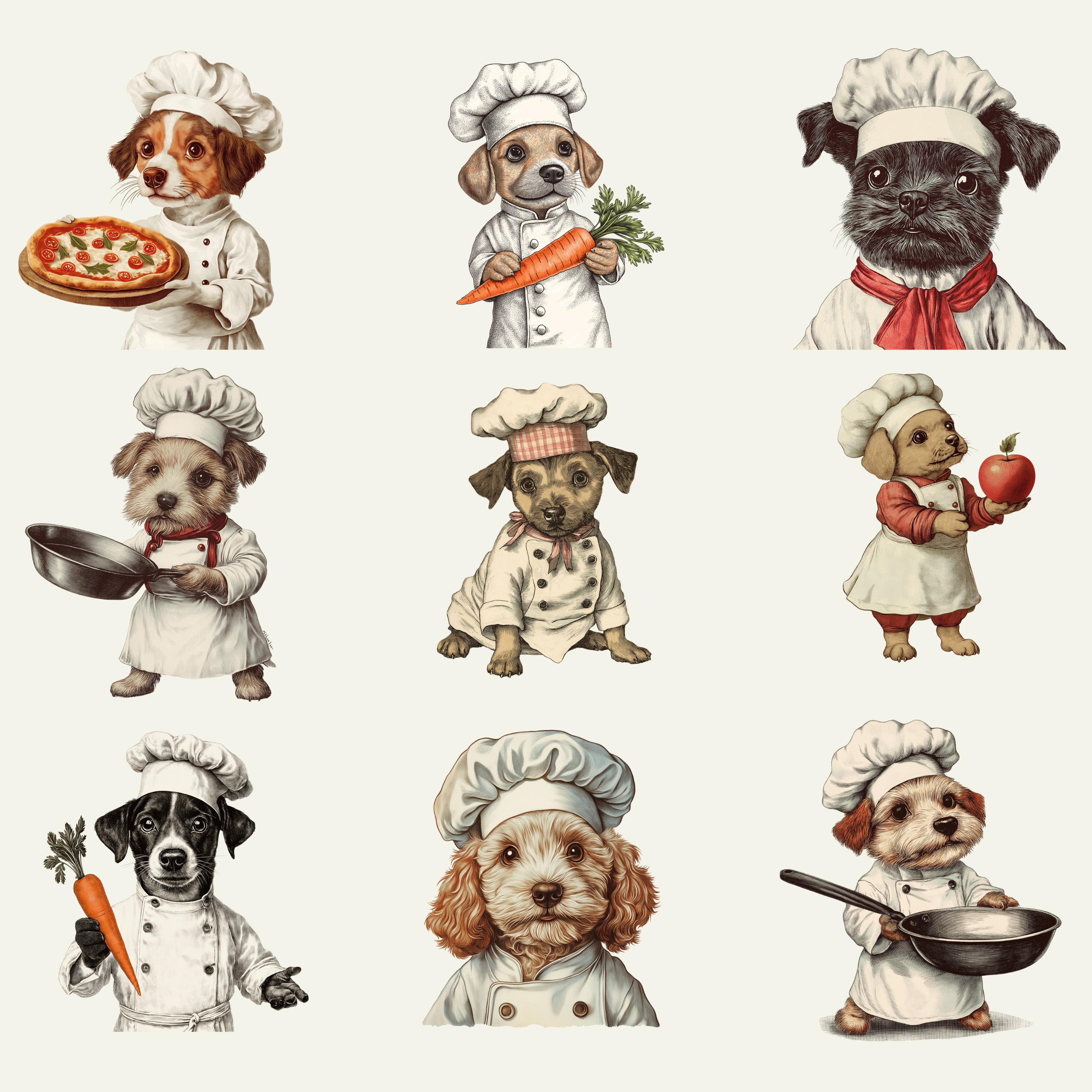 Puppy Dog Chefs - Clipart Bundle - 30 PNG Files - Commercial Use ...
