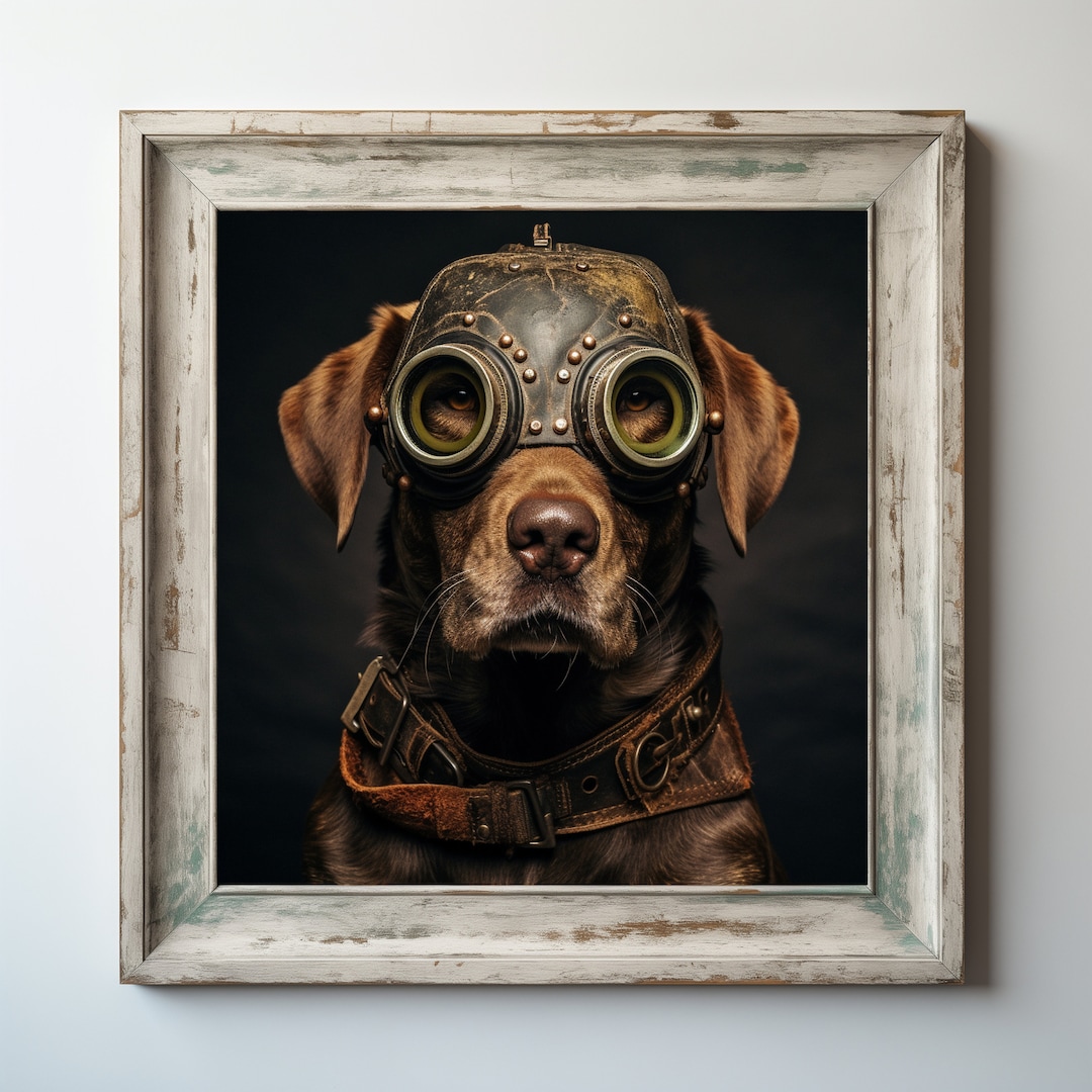 Punk Biker Dog Funny Animal Wall Decor Road Warrior Dog Home Decor ...