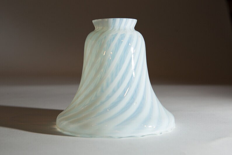 Antique Vianne Glass Shade French Glass Opal Swirl Bell Lamp Shade - Etsy
