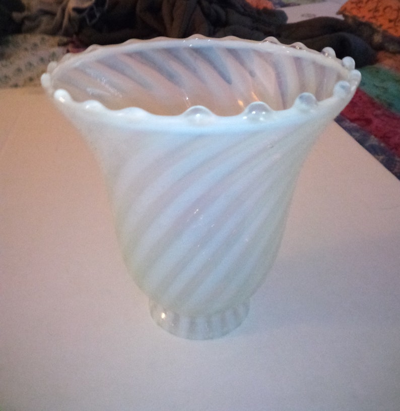 Antique Vianne Glass Shade French Glass Opal Swirl Bell Lamp Shade - Etsy