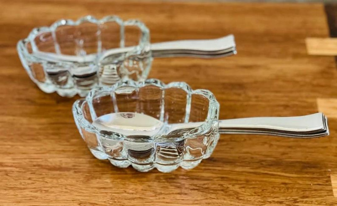 3 Princess House Heritage Ribbed Crystal Buffet Ware, Utensil Holder ...