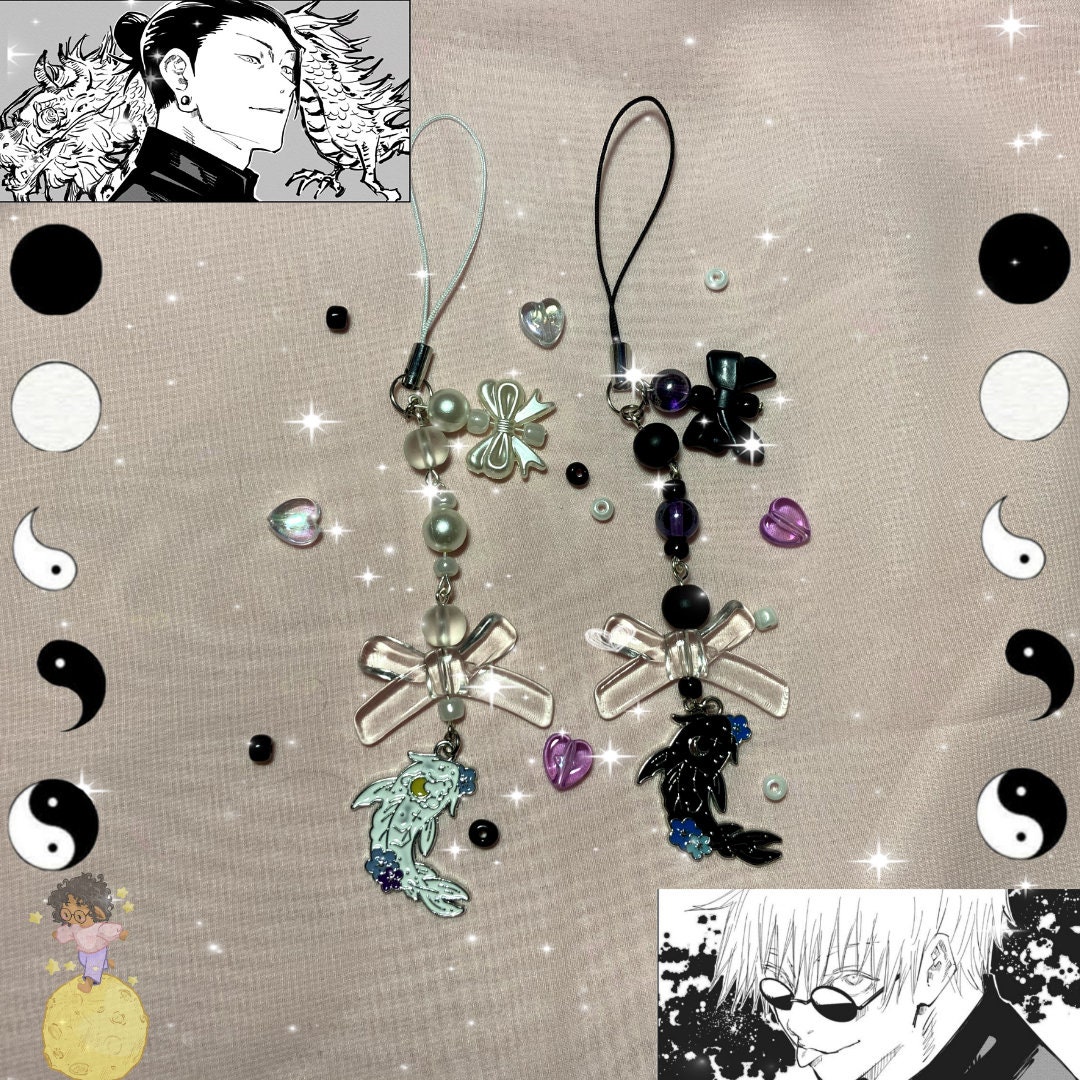 Handmade Koi Fish Yin Yang Phone Charms Jjk Y2k - Etsy