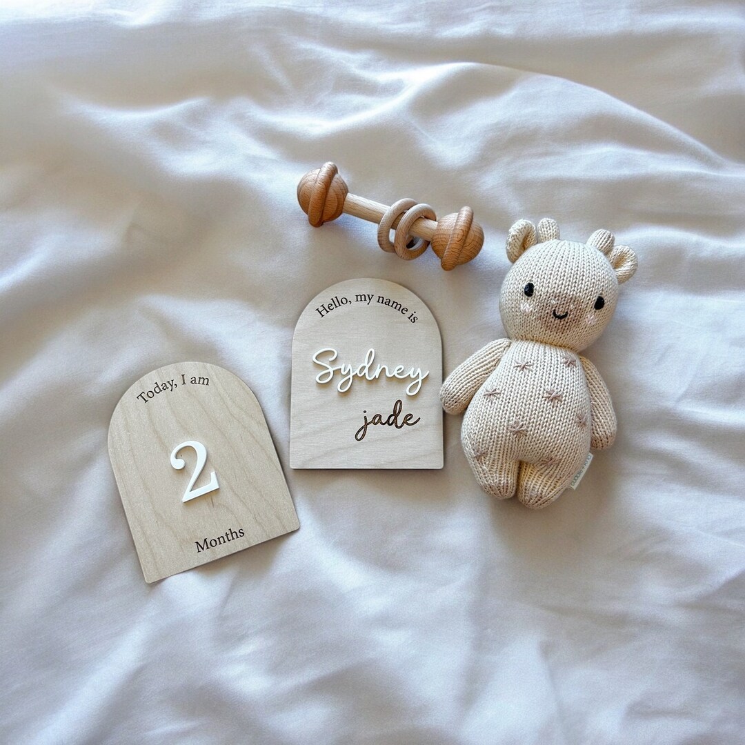 Personalized Hello My Name is Baby Board, Baby Milestone Keepsakes ...