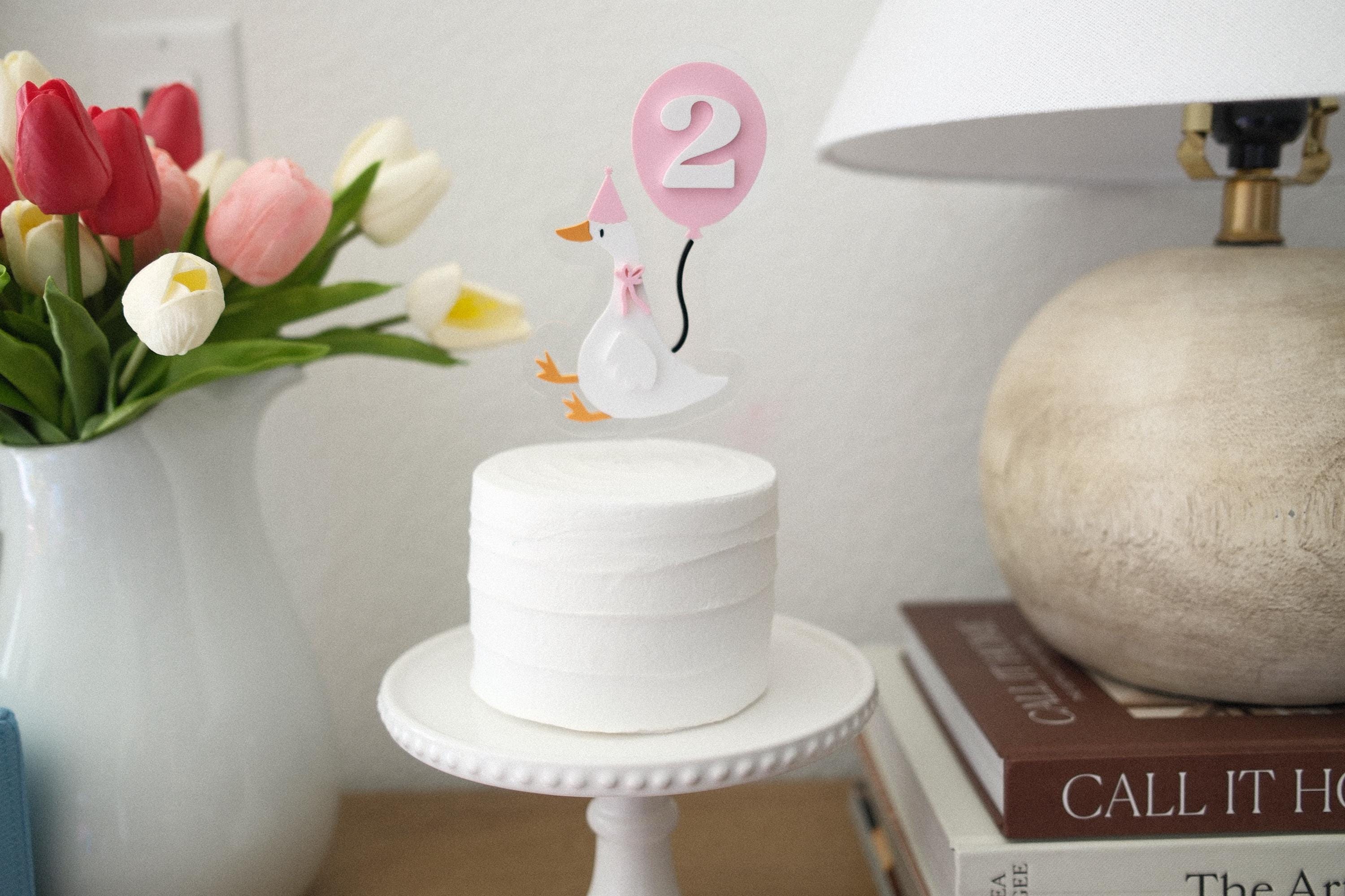 ONE Ballon Silly Goose Cake Topper, Bow Cake Topper, Coquette Bow ...