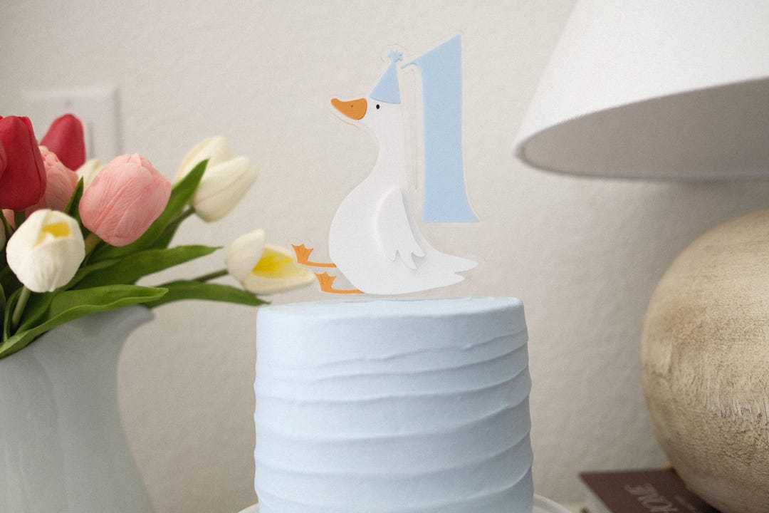 ONE Silly Goose Cake Topper, Bow Cake Topper, Coquette Bow, First ...