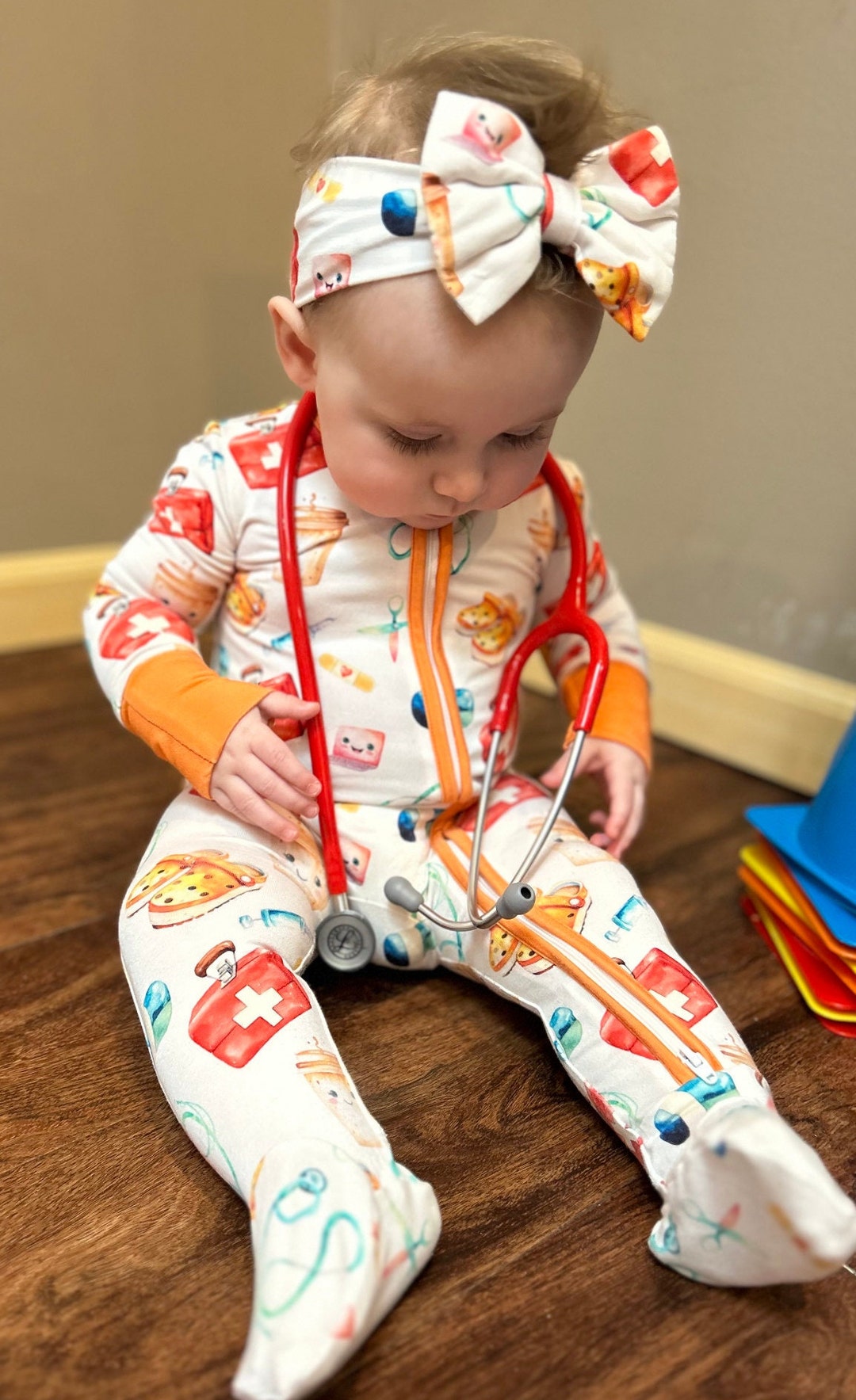 Bamboo Baby Footie, Bamboo Romper, Healthcare Hero, Nurse Gift, Unisex ...