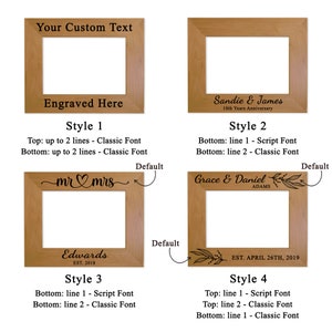 Engraved Photo Frame, 4x6 5x7 8x10 Picture Frame, Engagement Couple ...