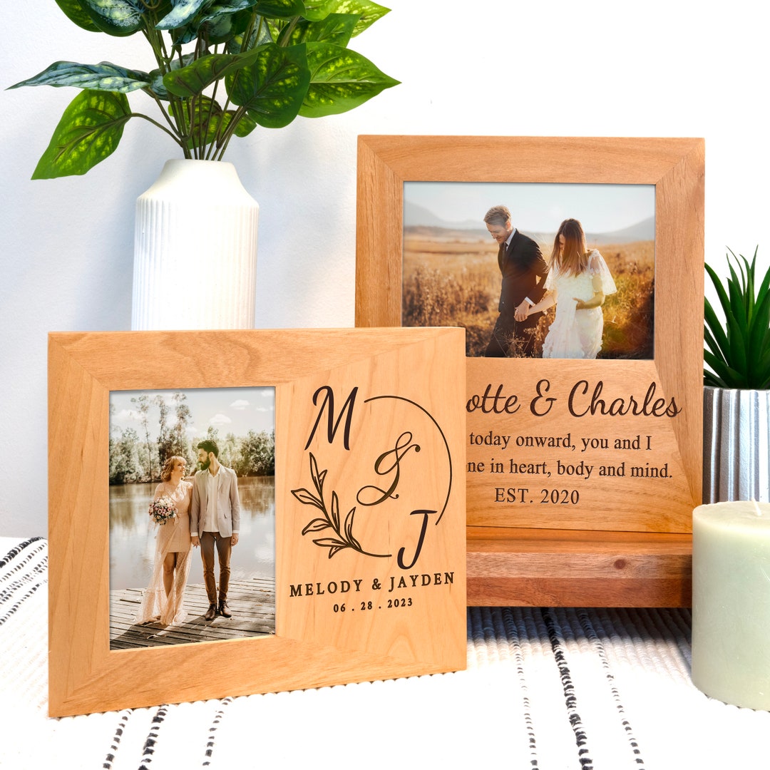 The Best Couple Gift, Wedding Photo Frame, Engraved Photo Frame for ...