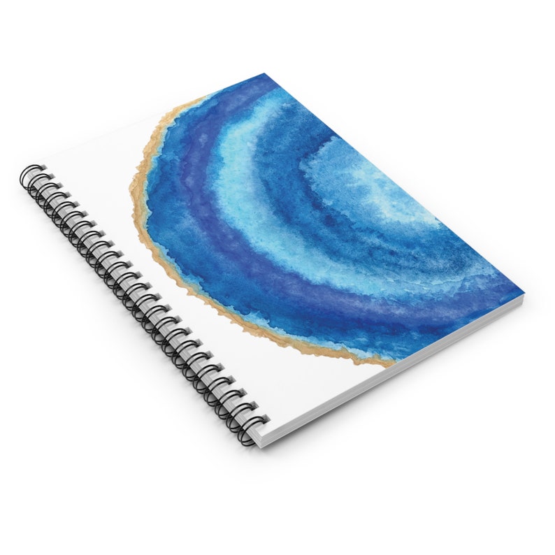 Spiral Notebook Blue Agate Watercolor - Etsy