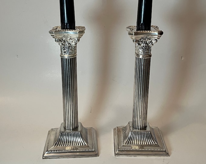 Vintage Roman Column Candlesticks - Vintage Tall Candlestick, Metal ...