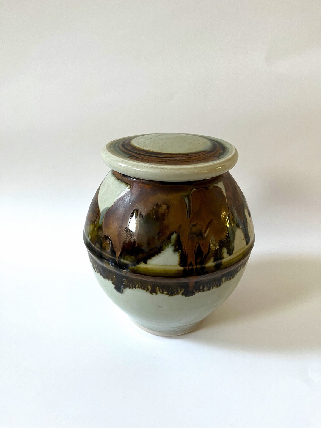 Vintage Axis Studios Pottery Jar With Lid, Handcrafted Ceramic Urn ...