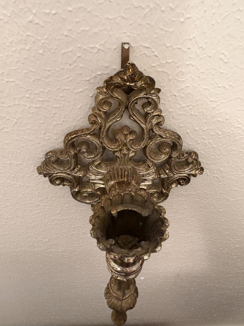 Vintage Hollywood Regency Style Metal Wall Sconces - 11 Inches Tall ...