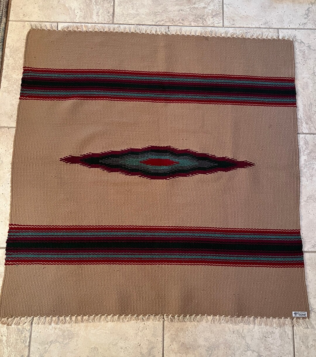 Vintage Ortega's Chimayo 100% Wool Hand Woven Native American Large ...