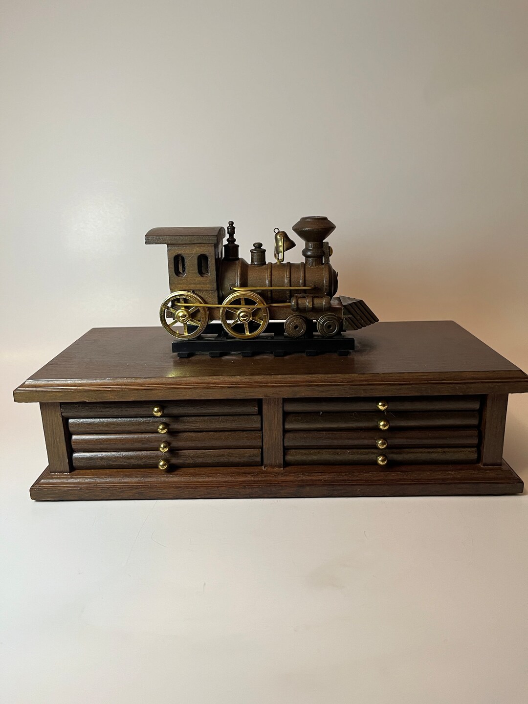 Vintage Train Coaster Set - Wood Cork Coasters Set Stackable Tabletop ...