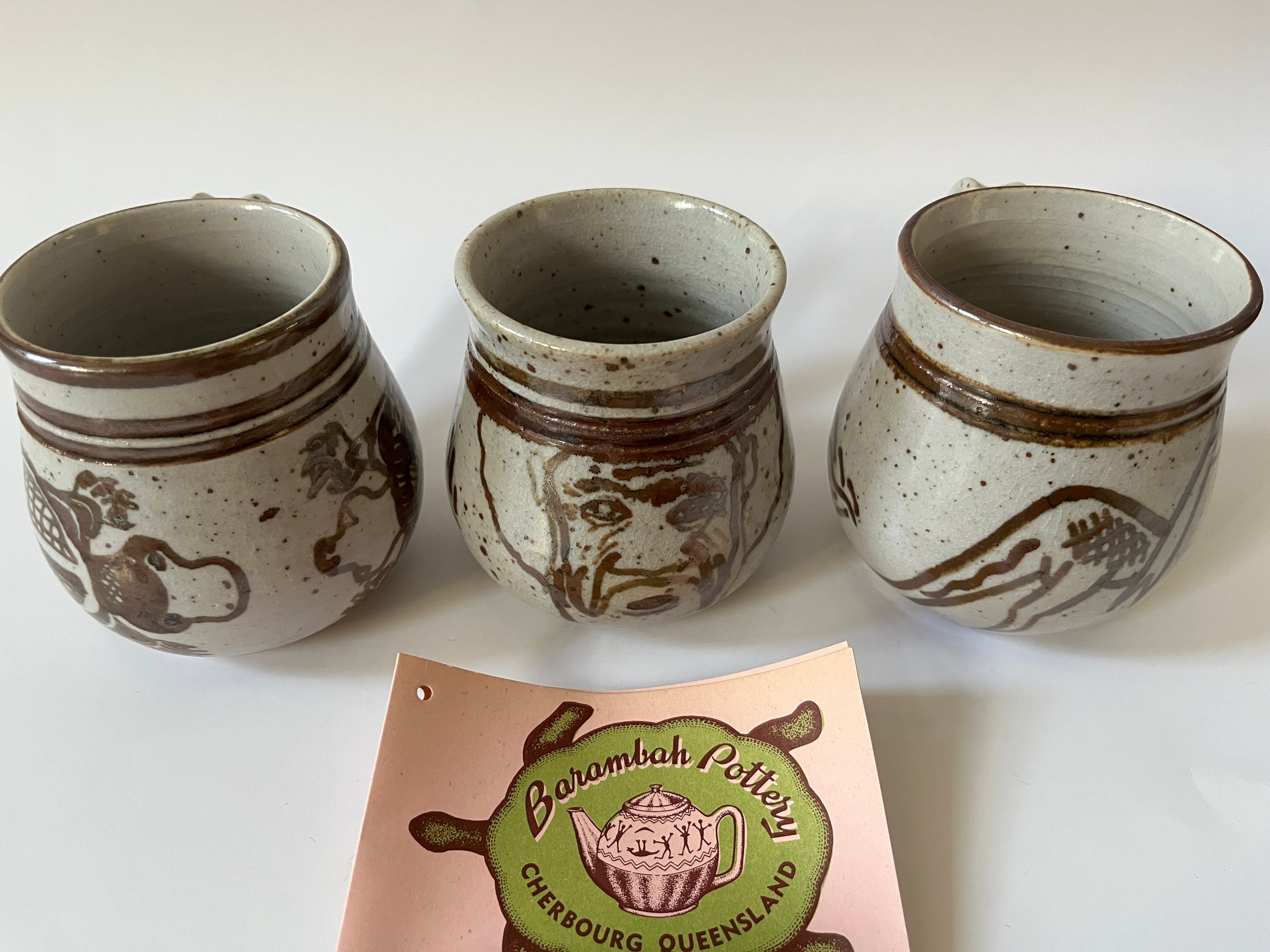 Vintage Barambah Pottery From Cherbourg Australia Set of Three Small ...