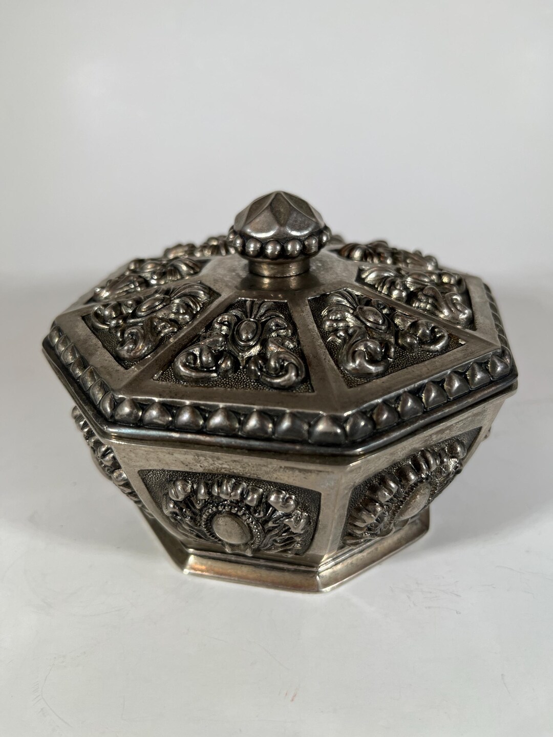 Vintage Silver-plated Octagonal Jewelry/trinket Box - Etsy