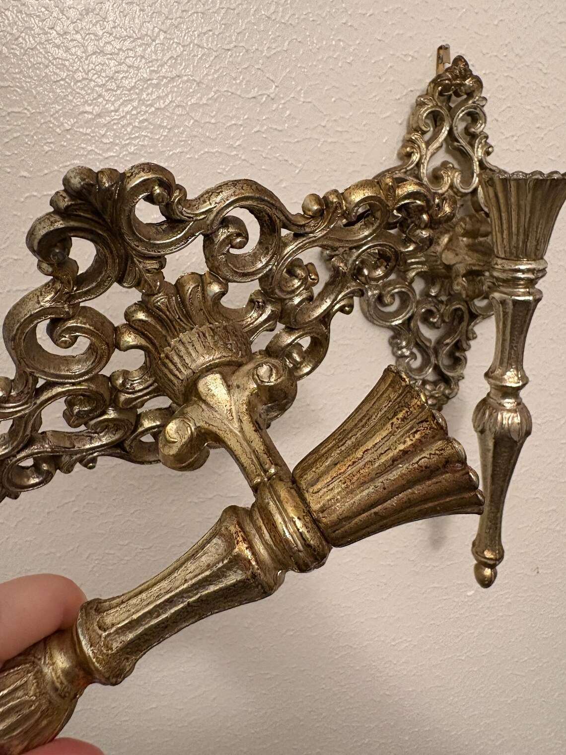 Vintage Hollywood Regency Style Metal Wall Sconces - 11 Inches Tall ...
