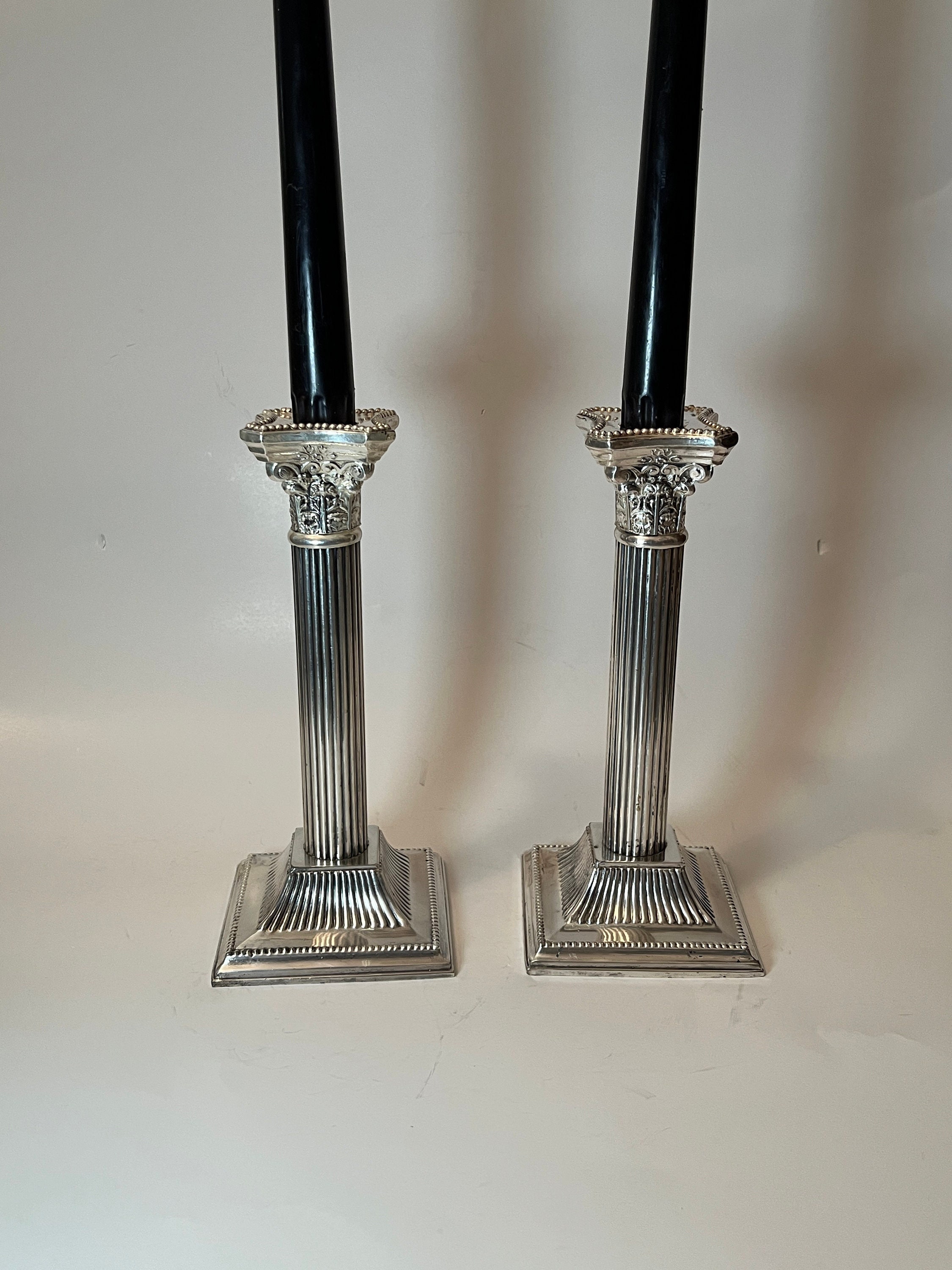 Vintage Roman Column Candlesticks Vintage Tall Candlestick, Metal ...