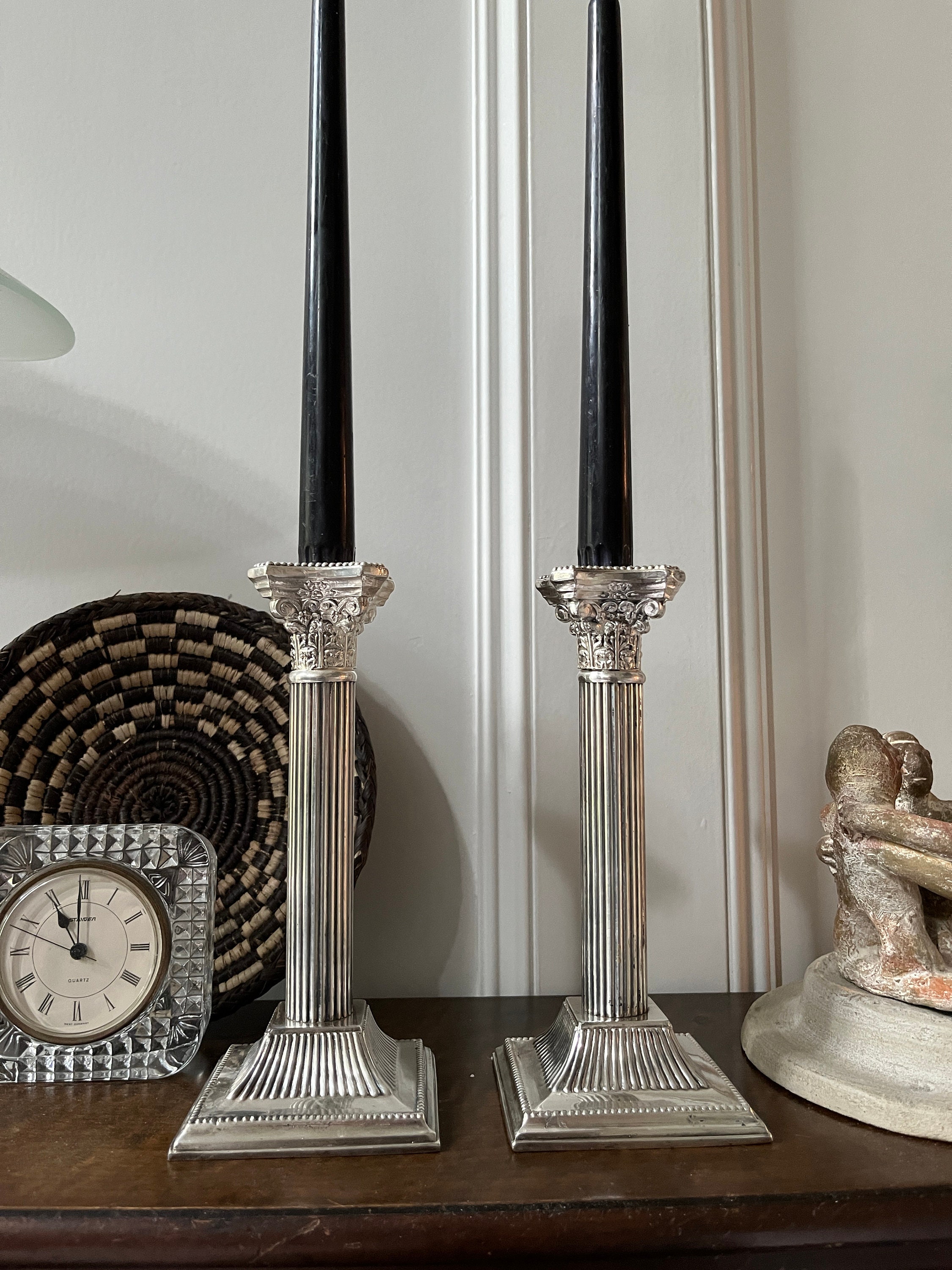 Vintage Roman Column Candlesticks Vintage Tall Candlestick, Metal ...