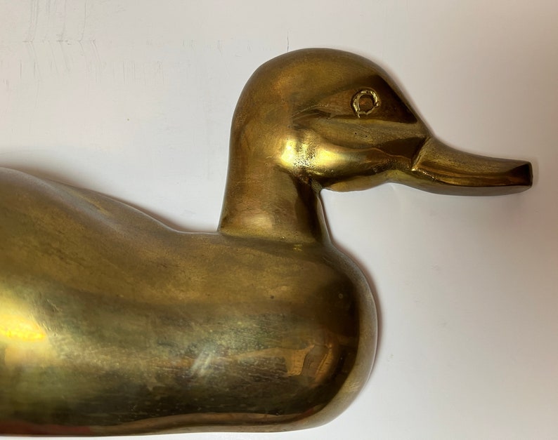 Vintage Large Brass Mallard Duck - Bird Wall Hanging / Shelf Sitter ...