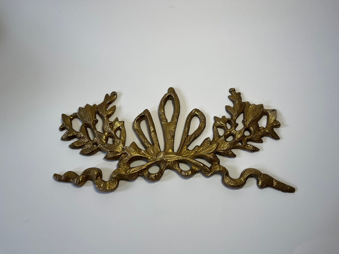 Vintage 10 Brass French Regency Decorative Wall Plaque Ribbon Bow - Etsy