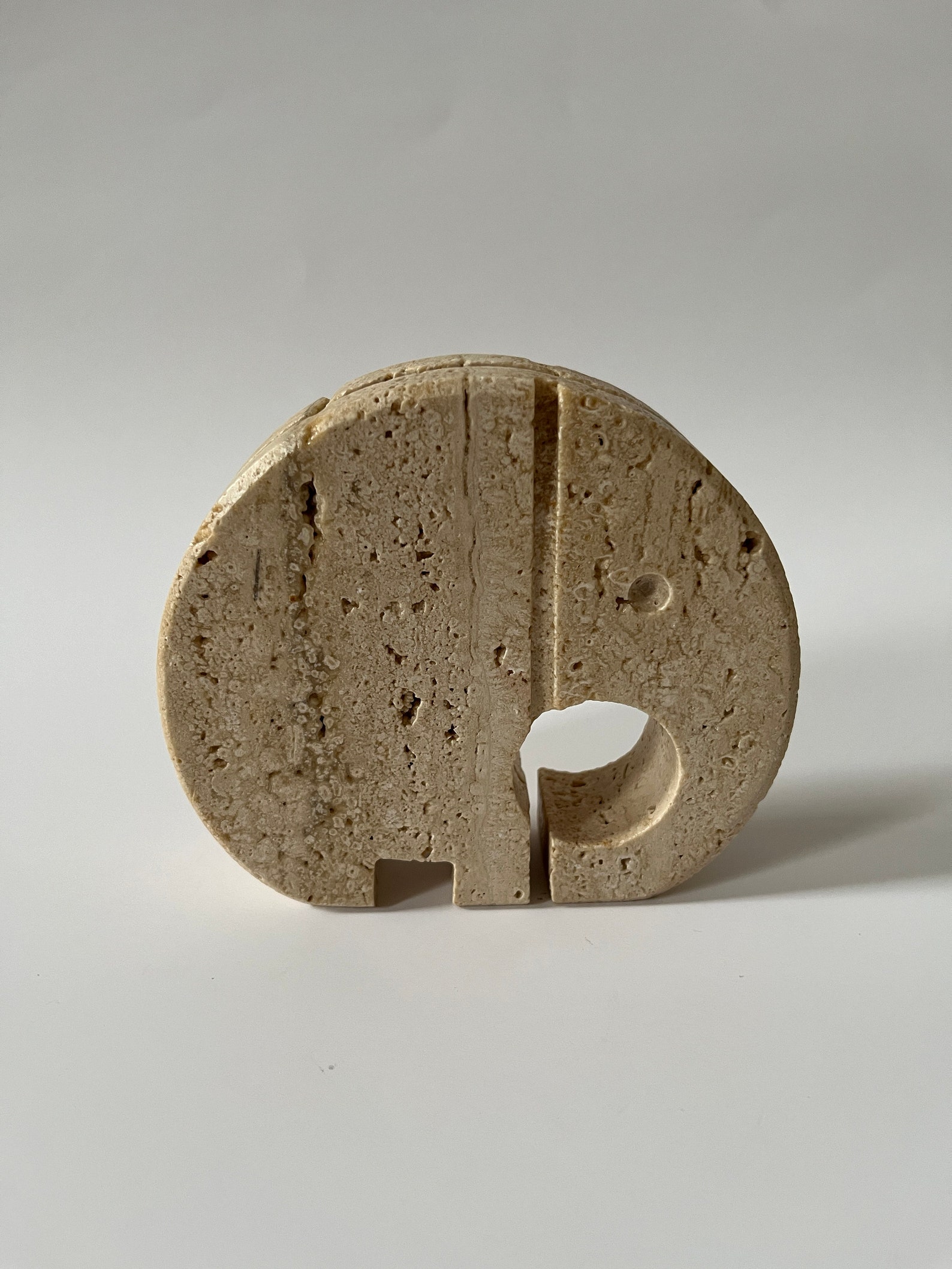 Vintage Travertine Minimalist Elephant Letter Holder and Sculpture ...