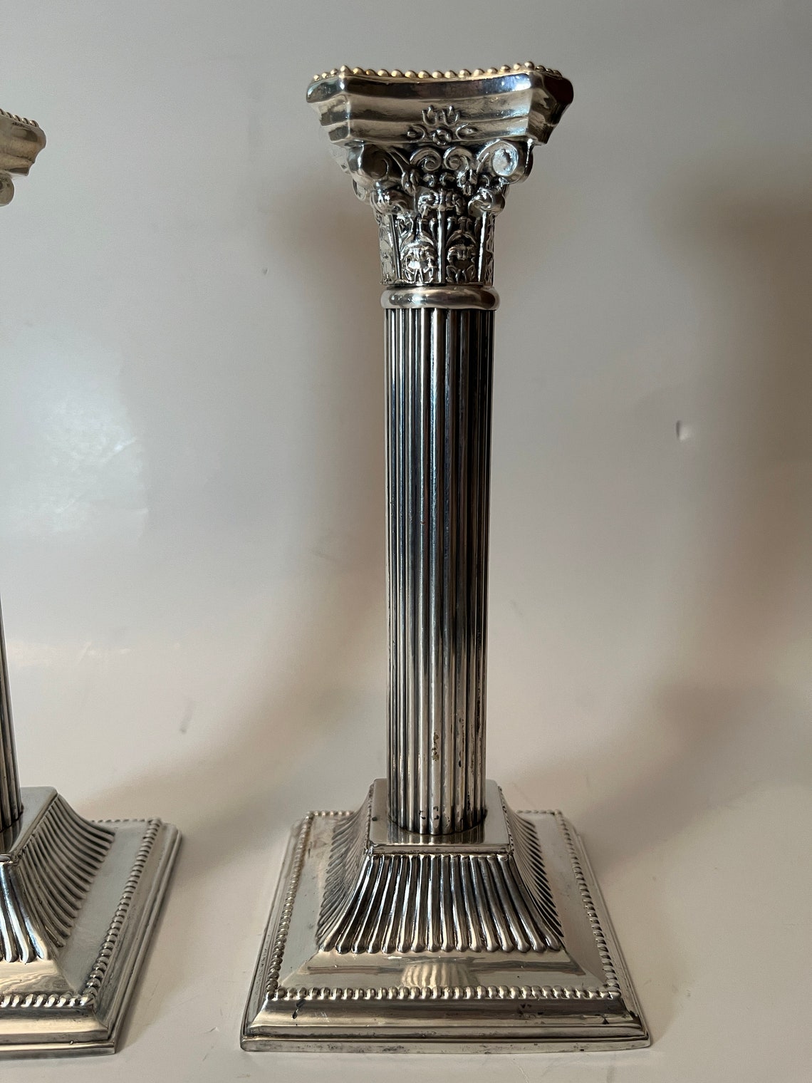 Vintage Roman Column Candlesticks Vintage Tall Candlestick, Metal ...