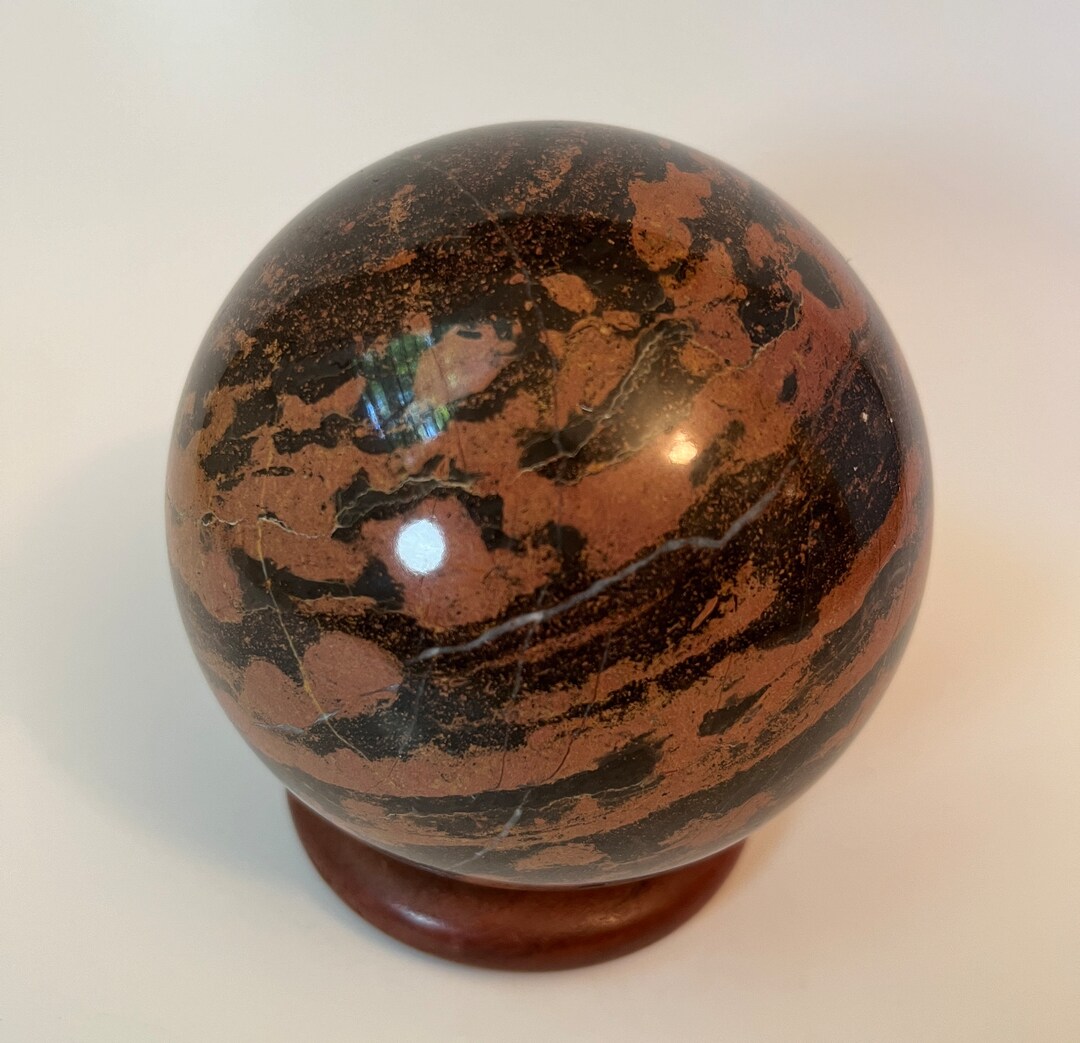 Large Natural Red Mahogany Obsidian With Quartz Veins Sphere - Etsy