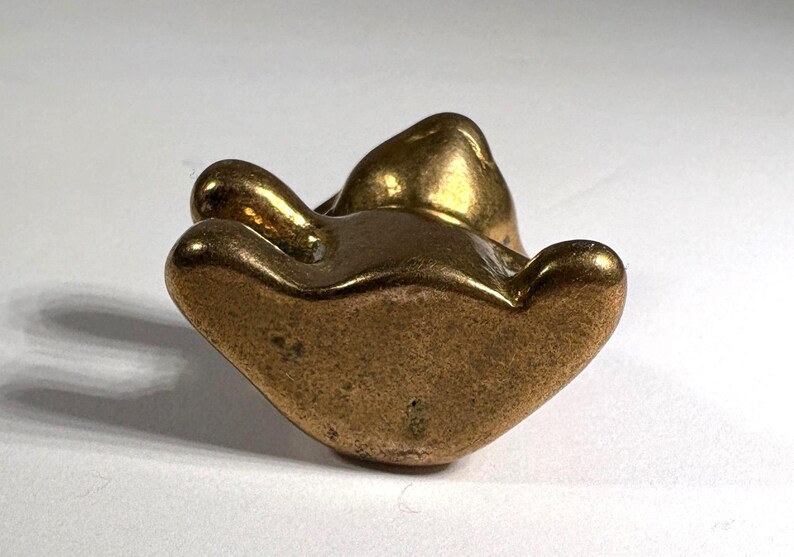 Vintage Solid Brass Teddy Bear Figurine, 1.25" Tall, Miniature Brass ...