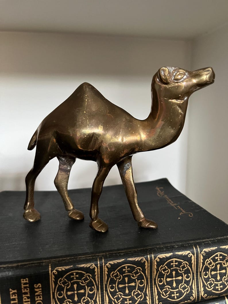 Vintage Solid Brass Camel Statue 6 X 5 - Etsy