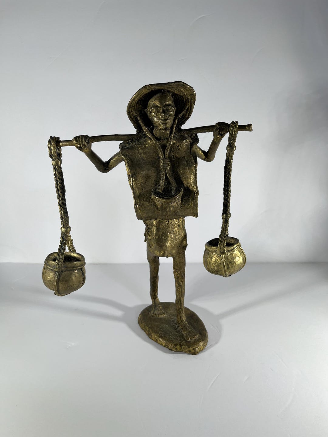 Vintage Bronze Sculpture of an African Water Carrier, 13 Inches Tall - Etsy