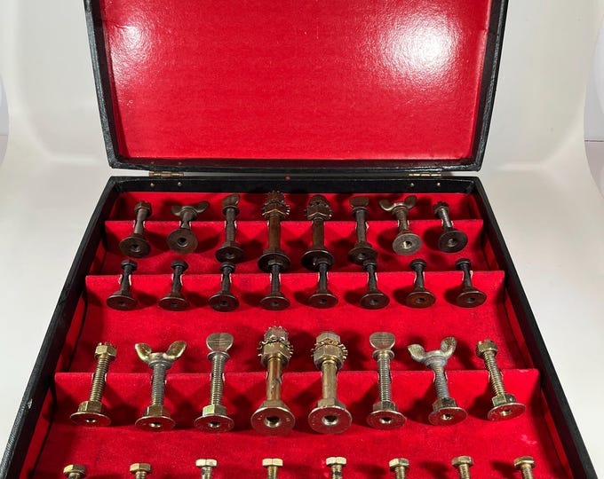 Vintage Chess-nuts Chess Game Made of Nuts & Bolts Made by Swank - Etsy