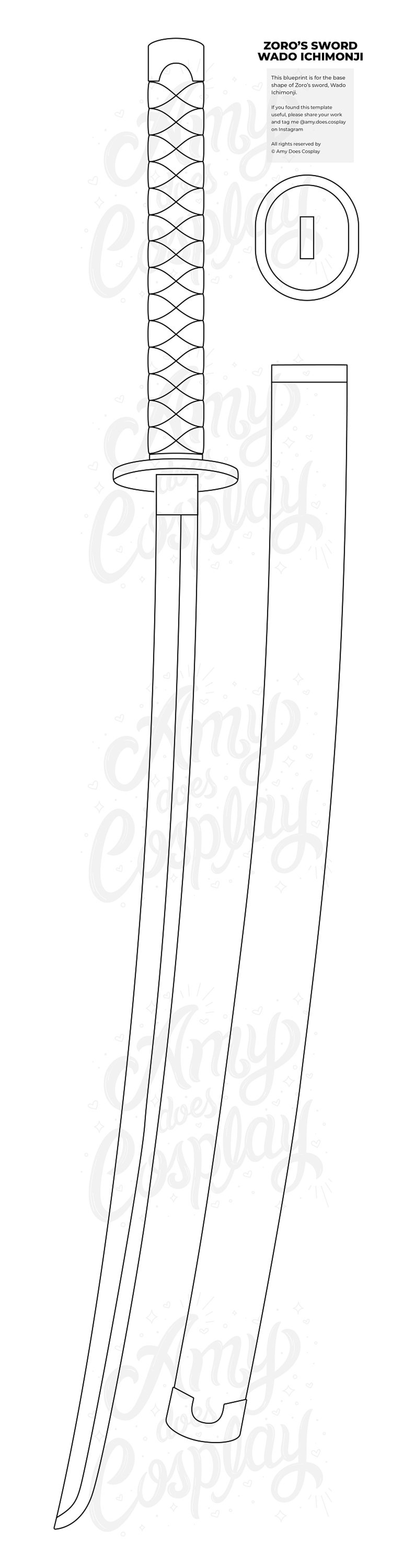 Pirate Hunter Swords Cosplay Prop 2D Blueprint - Etsy