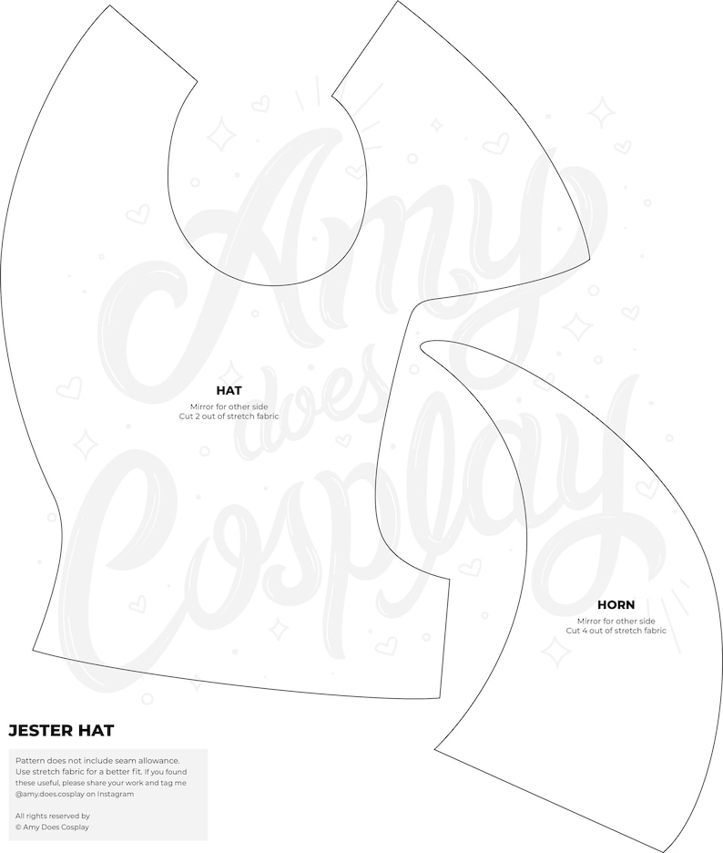 Jester Hat Sewing Pattern - Instant Download - Etsy