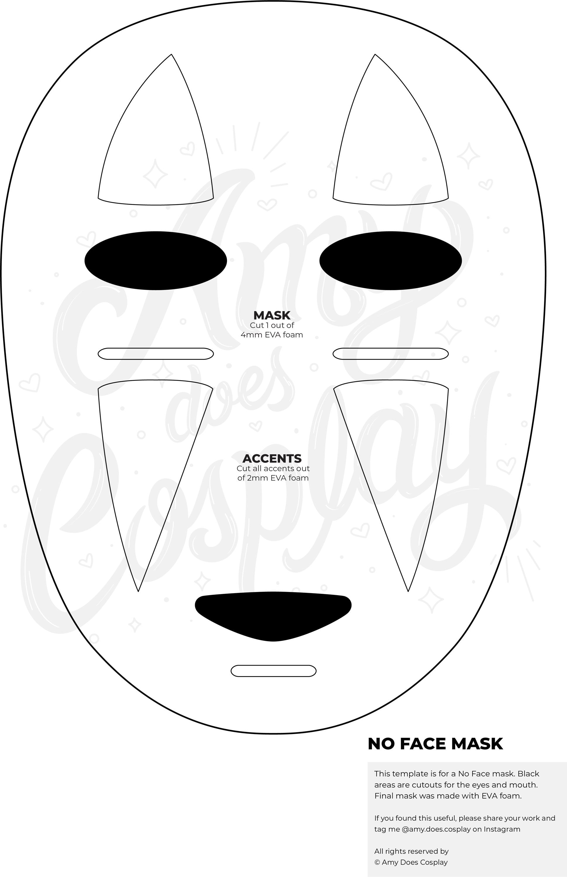 No Face Mask Cosplay Prop Pattern - Etsy