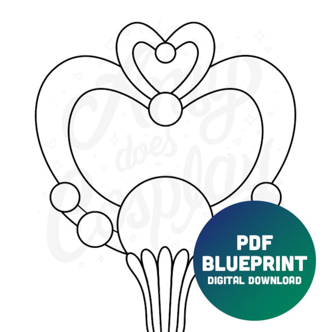 Sailor Pluto Staff Garnet Rod Cosplay Prop 2D Blueprint - Etsy