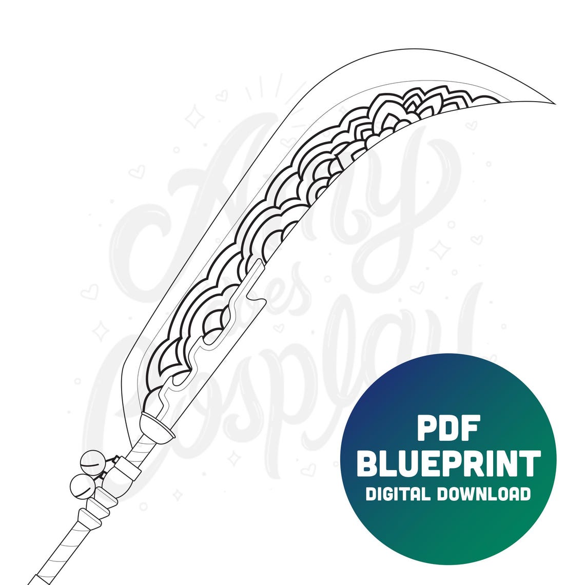 K-pop Glaive Cosplay Prop 2D Blueprint - Etsy