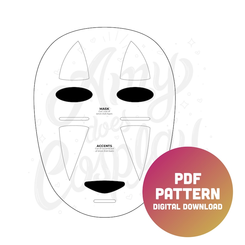 No Face Mask Cosplay Prop Pattern - Etsy