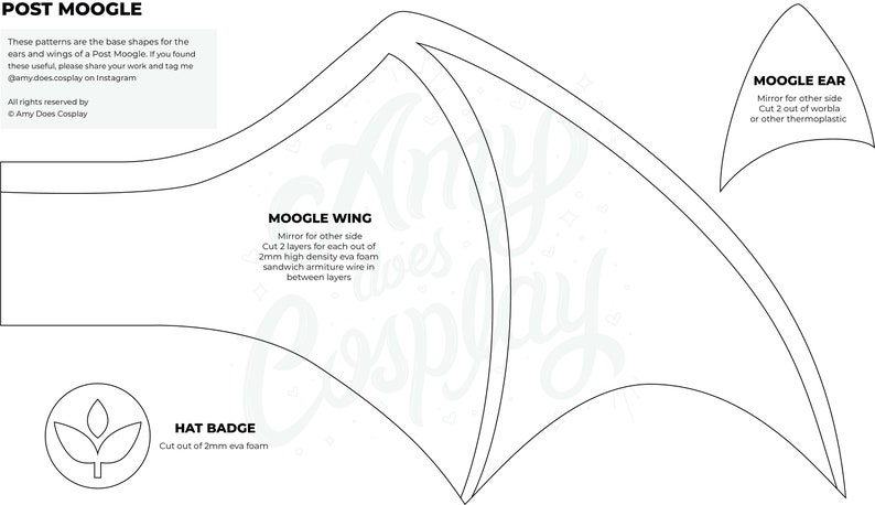 Post Moogle Final Fantasy Cosplay, Ears, Wings and Hat Badge - Etsy