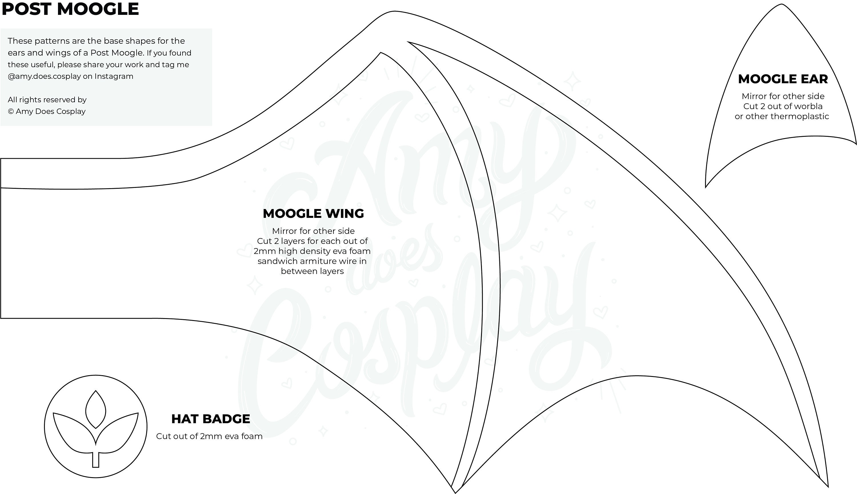 Post Moogle Final Fantasy Cosplay, Ears, Wings and Hat Badge - Etsy